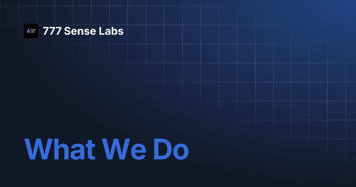 What We Do | 777 Sense Labs